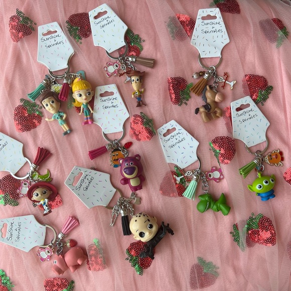 Disney | Other | Pixar Toy Story Keychain Charm Woody Buzz Wheezy ...